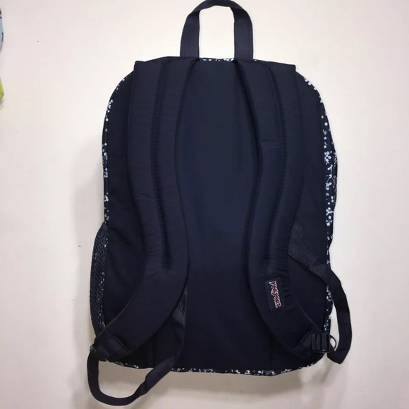 Jansport | Bags | Jansport Backpack Navy Field Floral Blue Zip Pocke ...